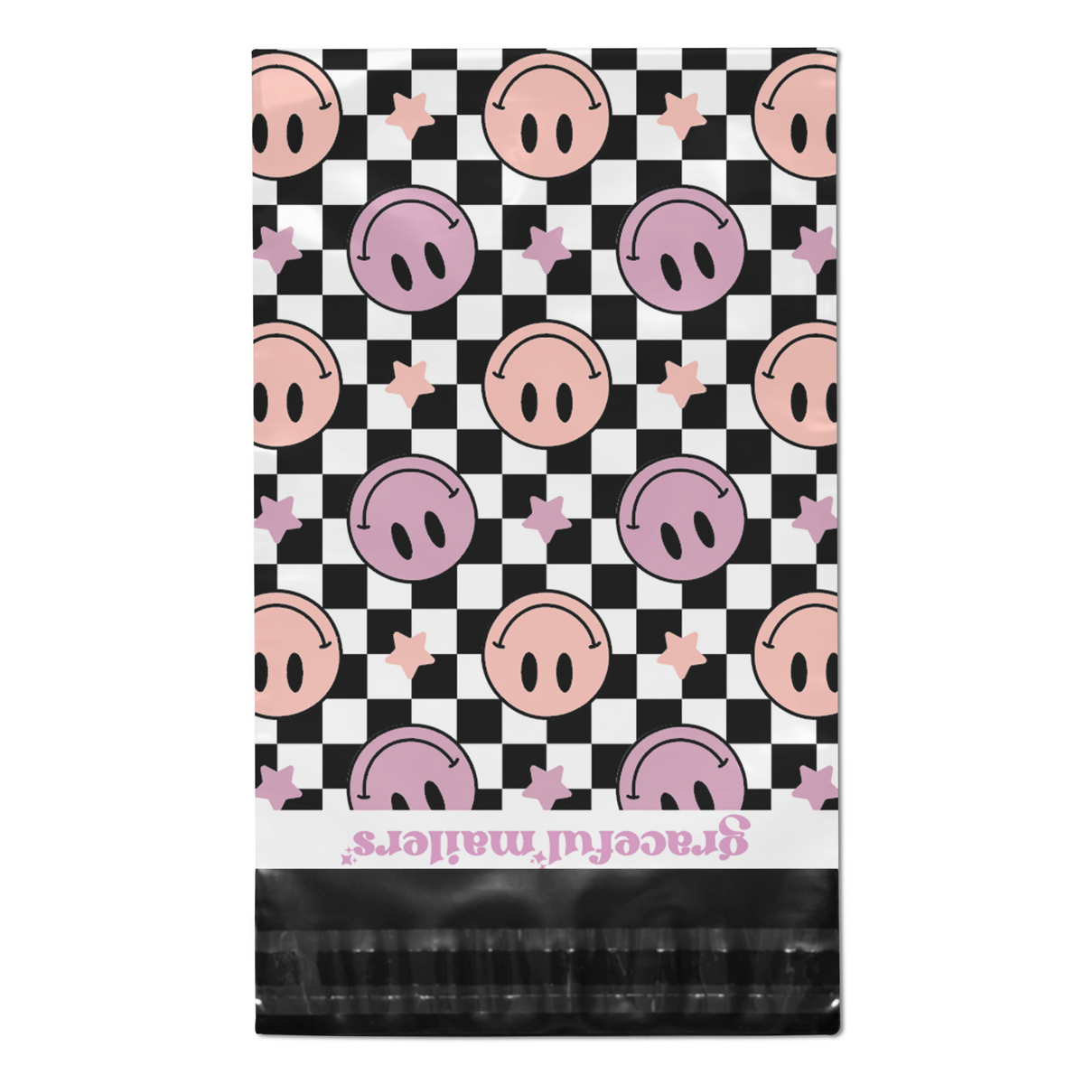 Pastel Retro Smiley Faces | 10x13 Poly Bag for Shipping | Checkered ...