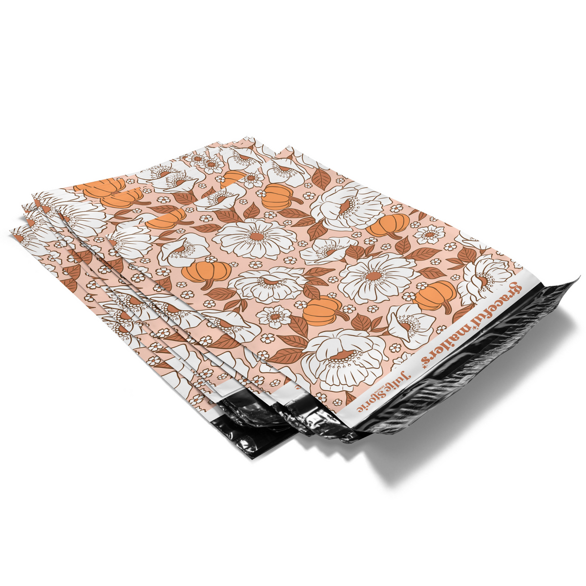 Fall Harvest Poly Mailer | 10x13 Poly Bag for Shipping | Autumn Floral ...
