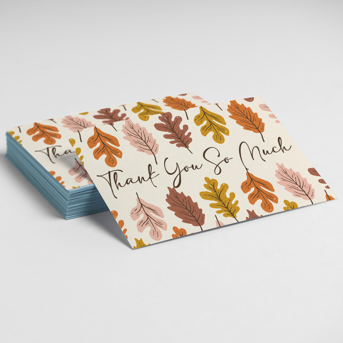 Falling Leaves Thank You Note Cards | Autumn Leaf Theme Thank You Card ...